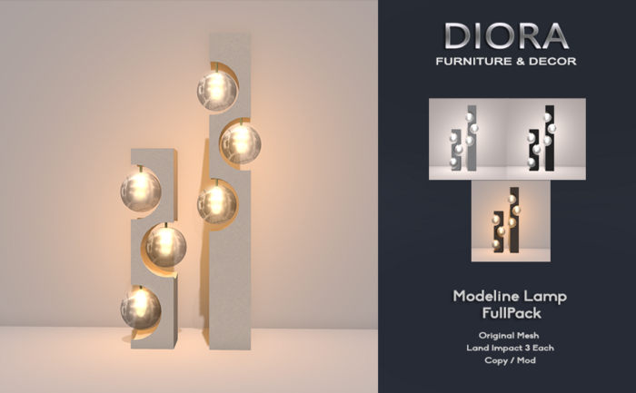 Second Life Marketplace - DIORA Modeline Lamp FullPack