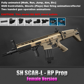 Second Life Marketplace - SH RP Prop Gun - SCAR-L (Female Version)