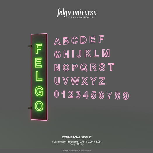Second Life Marketplace - FELGO Universe // Commercial sign 02