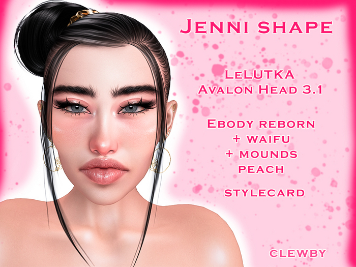 Second Life Marketplace - Clewby - Jenni Shape - (LeLUTKA Avalon Head 3 ...