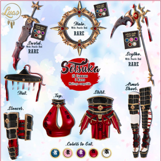 Second Life Marketplace - LUAS SETSUKA FULL SET RED +RARE (8 Pcs ...