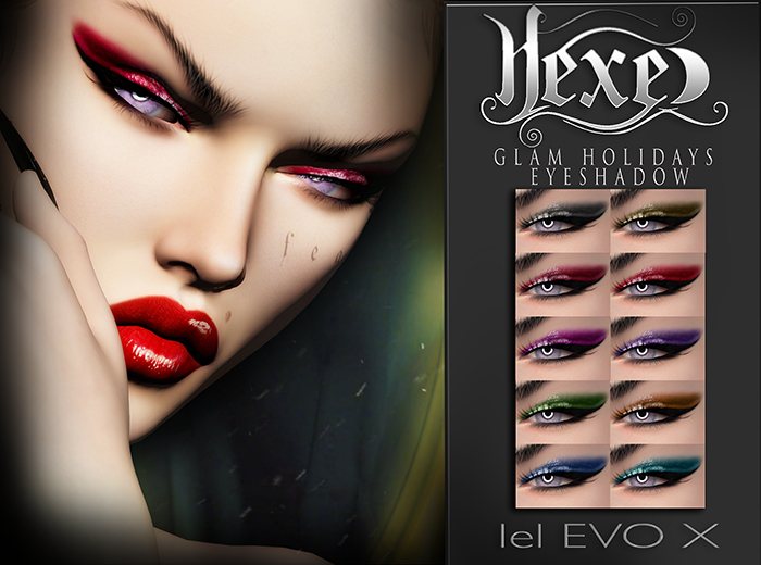 Second Life Marketplace - Hexed - Glam Holiday Eyeshadow EvoX DEMO