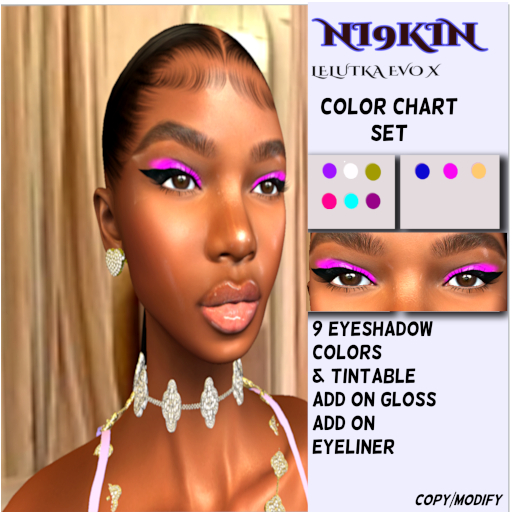 Second Life Marketplace - [NI9KIN] COLOR CHART/ Lelutka Evo x