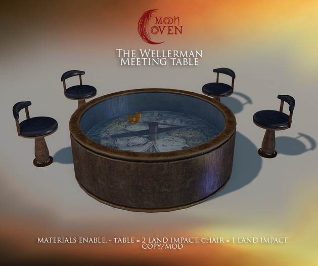 Second Life Marketplace - Moon Coven: The Wellerman Meeting Table