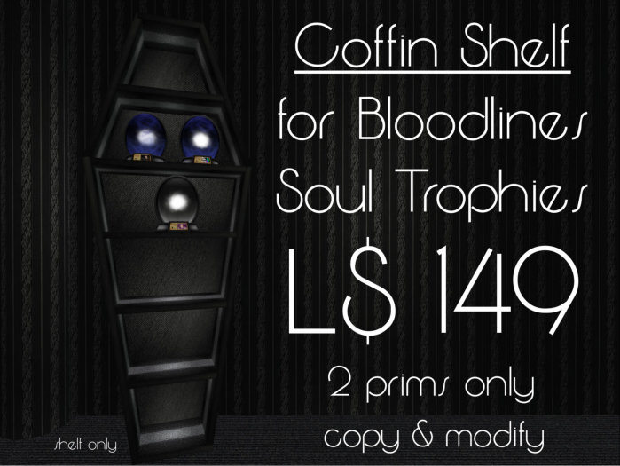 Second Life Marketplace - Coffin Shelf for Bloodlines Soul Trophies