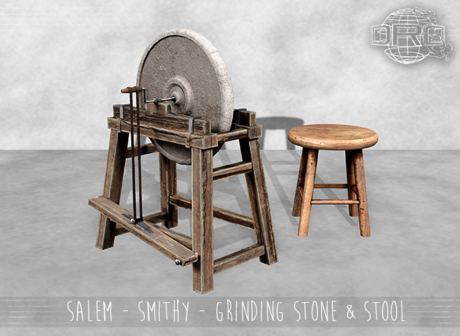 Second Life Marketplace - -DRD- Salem - Smithy - Grinding Stone & Stool