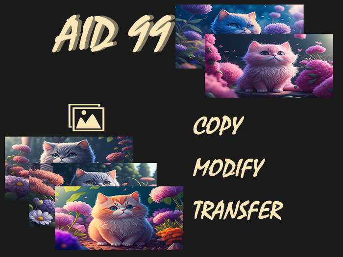 Second Life Marketplace - AID99: 5 Full-Perm Cats in the Garden Textures