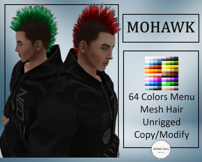 Second Life Marketplace - Male Hair Mohawk