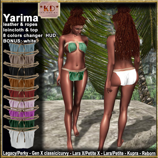 Second Life Marketplace - *KD* Yarima outfit leather hud&bonus white UPDATED to Lara X