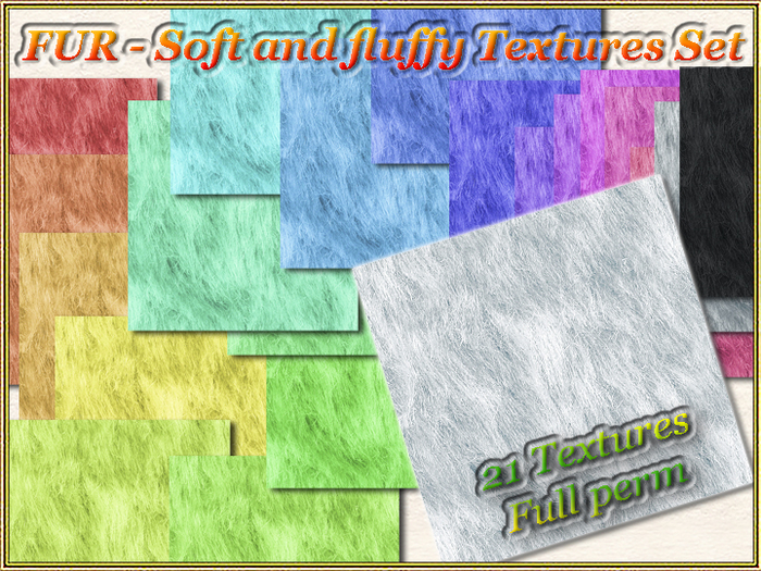 Second Life Marketplace - FUR - Soft and fluffy Textures Set (21 ...