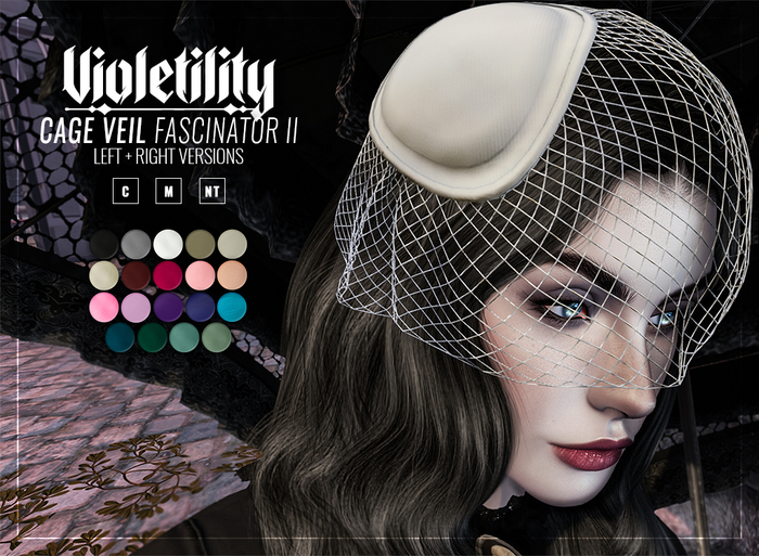 Second Life Marketplace - Violetility - Cage Veil Fascinator II