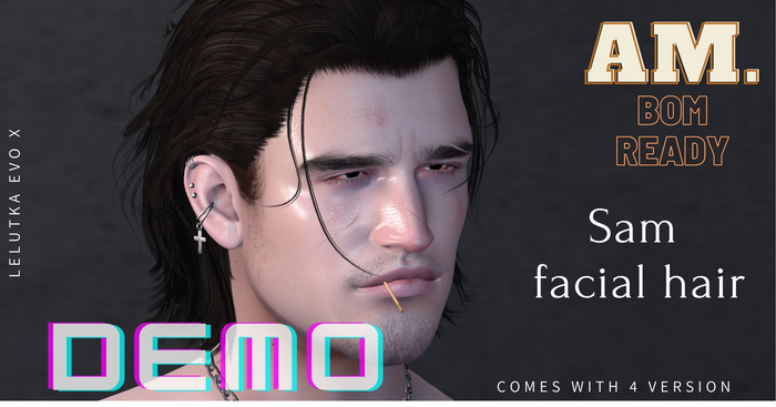 Second Life Marketplace - AM. - Sam Facial hair - Evo X DEMO