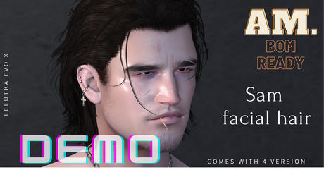 Second Life Marketplace - AM. - Sam Facial hair - Evo X DEMO