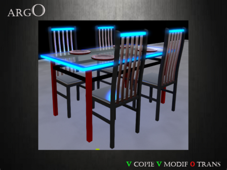 Second Life Marketplace - ARGO NEON TABLE & CHAIRS