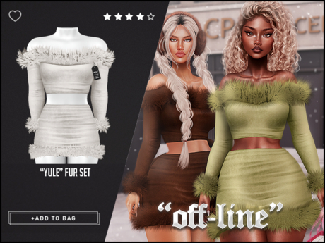 Second Life Marketplace - "Off-Line" x "Yule" Fur Set / Soft White