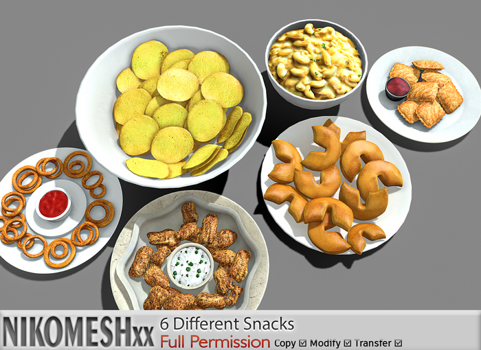 Second Life Marketplace - ::NIKOMESH::Full Permission NK 6 Different Snacks