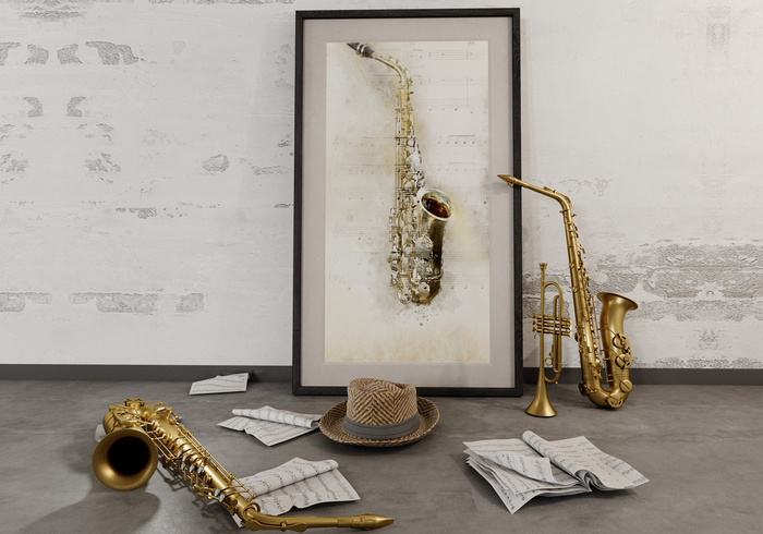 Second Life Marketplace - [Gruwcreation] Jazz Art Decoration 100% Mesh HQ