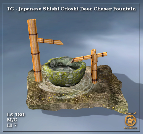 Second Life Marketplace - TC - Japanese Shishi Odoshi Deer Chaser Fountain