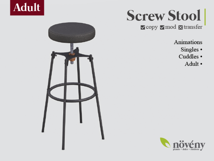 Second Life Marketplace - Noveny - Screw Stool - Adult