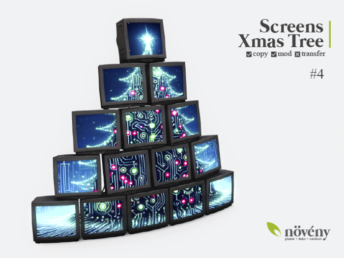 Second Life Marketplace - Noveny - Screens Xmas Tree - 4 AddMe