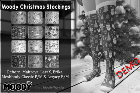 Second Life Marketplace - DEMO Moody Christmas Stockings Set (Moody)