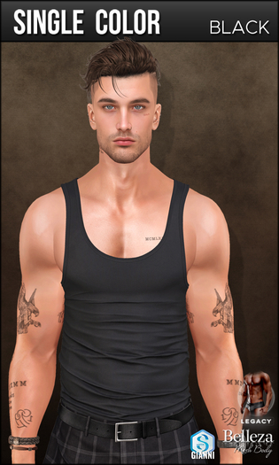 Second Life Marketplace - {COLD-ASH} SEBASTIAN Tucked Tank (Black)