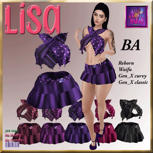 Second Life Marketplace - LISA SILK SKIRT N TOP BA