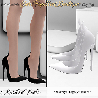 Second Life Marketplace - DPB Marilee Heels - White *Maitreya, Legacy ...