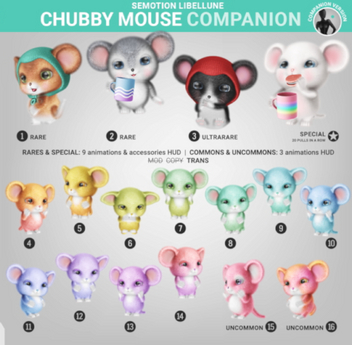 Second Life Marketplace - SEmotion Libellune Chubby Mouse Companion ...