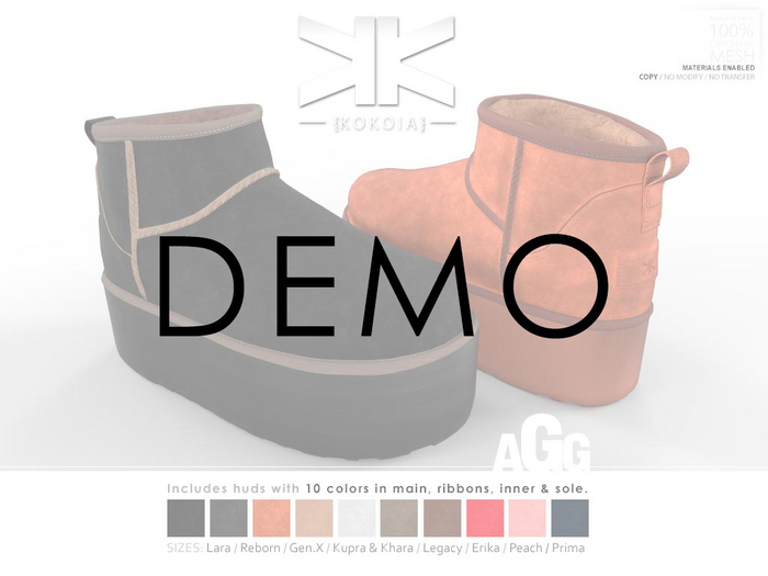Second Life Marketplace - Demo :: AGG :: Woman Boots :: 10 Colors ...