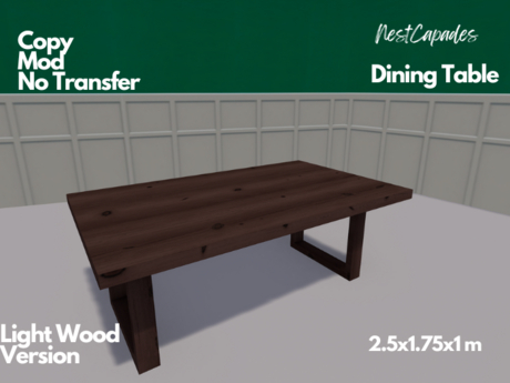 Second Life Marketplace - Wooden Dining Table