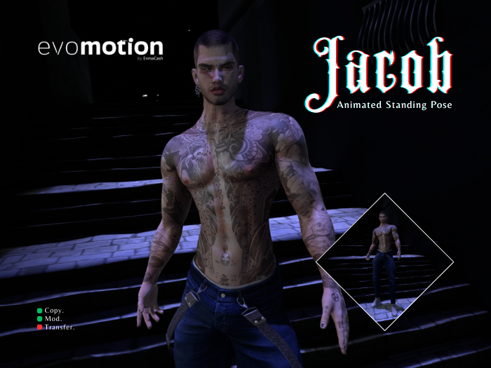Second Life Marketplace - Jacob. Animated Standing Pose - evomotion