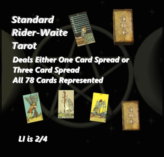 Second Life Marketplace - Tarot card Deck 1 and 3 card v1.0 box