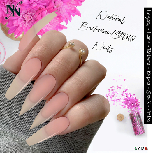 Second Life Marketplace - ::NN:: Natural Ballerina/Stiletto Combo Nails