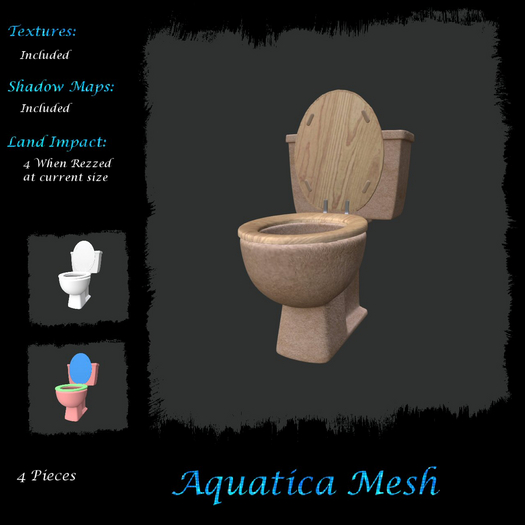 Second Life Marketplace - Aquatica Mesh - AM025813 Toilet