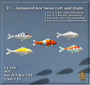 Second Life Marketplace - TC - Animated Koi Fish Swim Left and Right