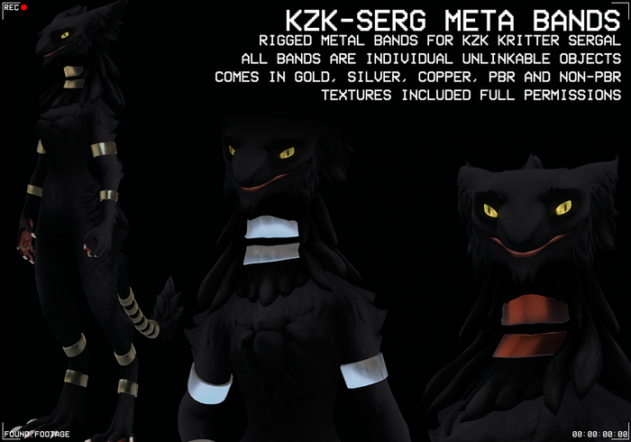 Second Life Marketplace - Found Footage - KZK Kritter Sergal - Meta Bands