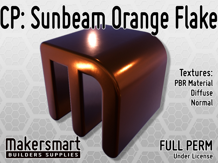 Second Life Marketplace - PBR Materials: CarPaint: Sunbeam Orange Flake