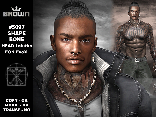 Second Life Marketplace - 5097 SHAPE BONE HEAD Lelutka EON EvoX