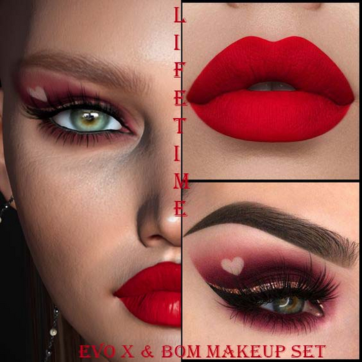 Second Life Marketplace - Lifetime Eyeshadow - Lipstic LEL Evo X BOM ...