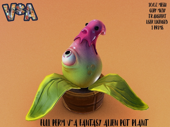 Second Life Marketplace - FULL PERM V*A FANTASY ALIEN POT PLANT