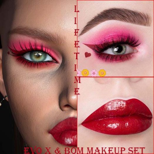 Second Life Marketplace - Lifetime Eyeshadow - Lipstic LEL Evo X BOM ...