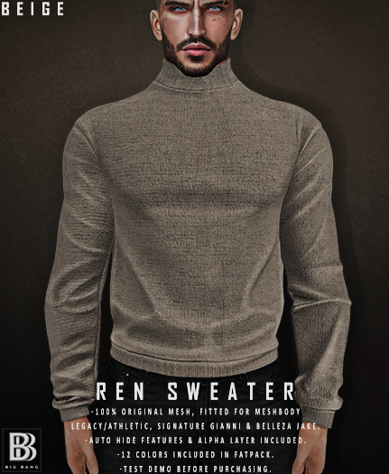 Second Life Marketplace - [BB] Ren Sweater - Beige