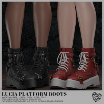 Second Life Marketplace - [Dazzling] Lucia platform boots - camel
