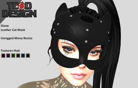 Second Life Marketplace - Leather Cat Mask ~ Diane