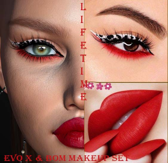 Second Life Marketplace - Lifetime Eyeshadow - Lipstic LEL Evo X BOM ...