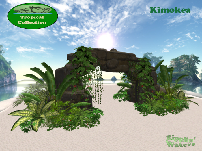 Second Life Marketplace - RW - Tropical Jungle arch gate *Kimokea* c/m