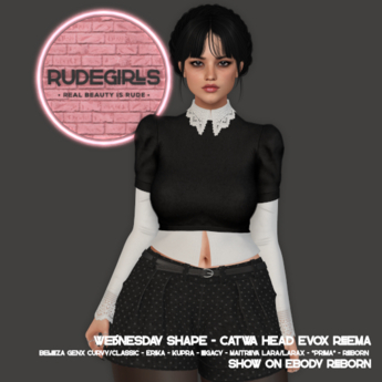 Second Life Marketplace - RudeGirls - Wednesday Shape for CATWA HEAD ...