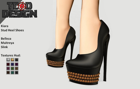 Second Life Marketplace - Stud Heel Shoes ~ Kiara [ADD ME]. DEMO