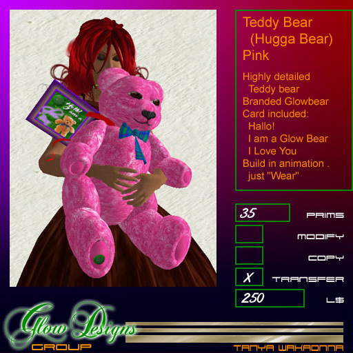 Second Life Marketplace - **GD** Teddy Hugga Bear (Pink)